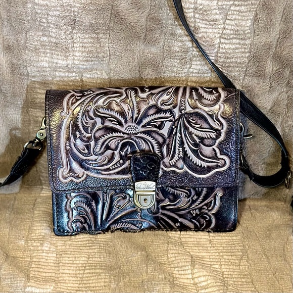 Patricia Nash | Bags | Patricia Nash Lanza Smoke Tooled Leather ...